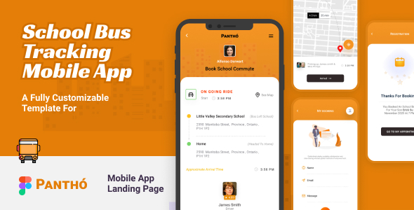 Panthó | School Bus Tracking Figma Template by WordPress-Studio | ThemeForest